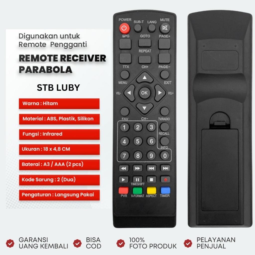Jual Remote stb set top box Lubby Matrix Evercross Advance Infico Sanex ...