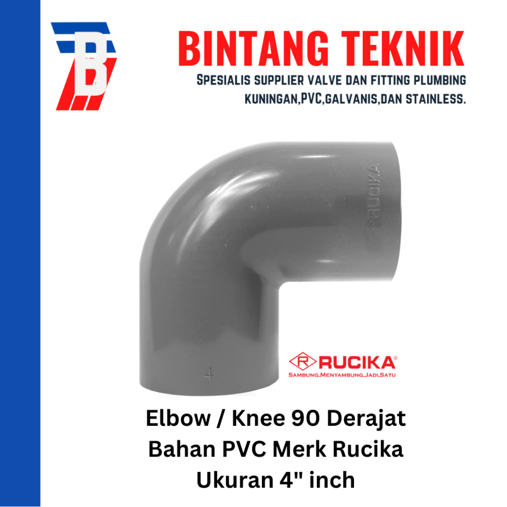 Jual Elbow / Knee 4" inch PVC Rucika AW 90 Derajat | Shopee Indonesia