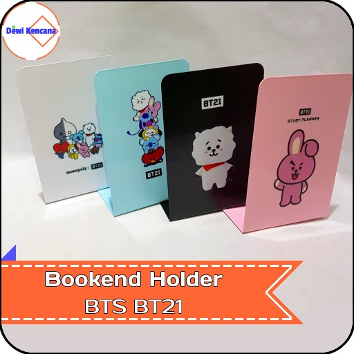 Jual BT21 Book Stand | BT21 Bookend Holder | Pembatas Buku Besi BT21 ...