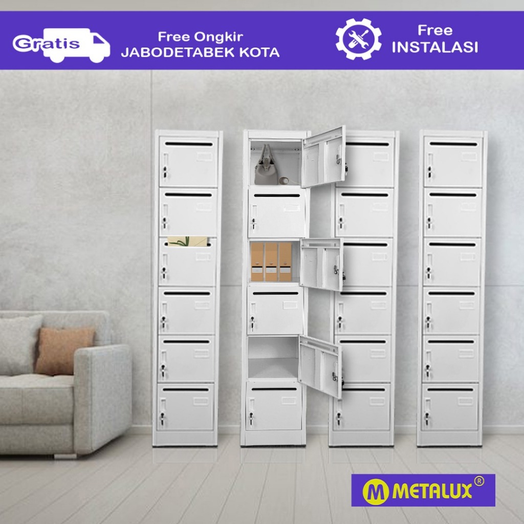 Jual METALUX KAMA VI - Loker Besi 6 Pintu | Metal Locker Mail Box | Shopee Indonesia