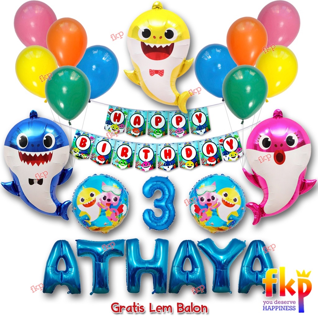 Jual FUN KIDS PARTY Paket Dekorasi Bayi Hiu / Paket Dekor Ulang Tahun ...