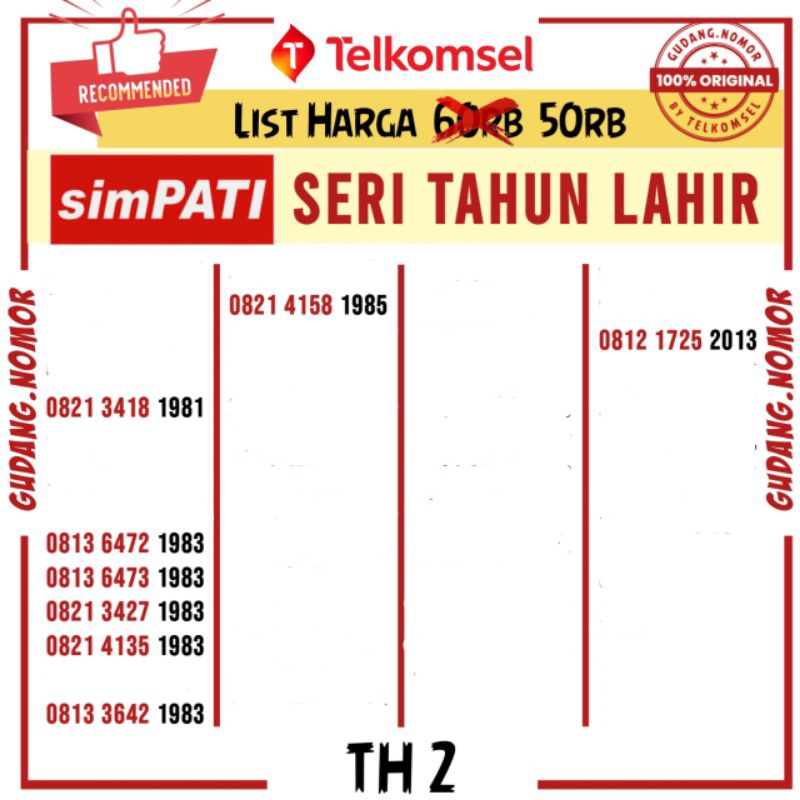 Jual Nomor Cantik Telkomsel Simpati 4G LTE Sim Card Nomor Cantik ...