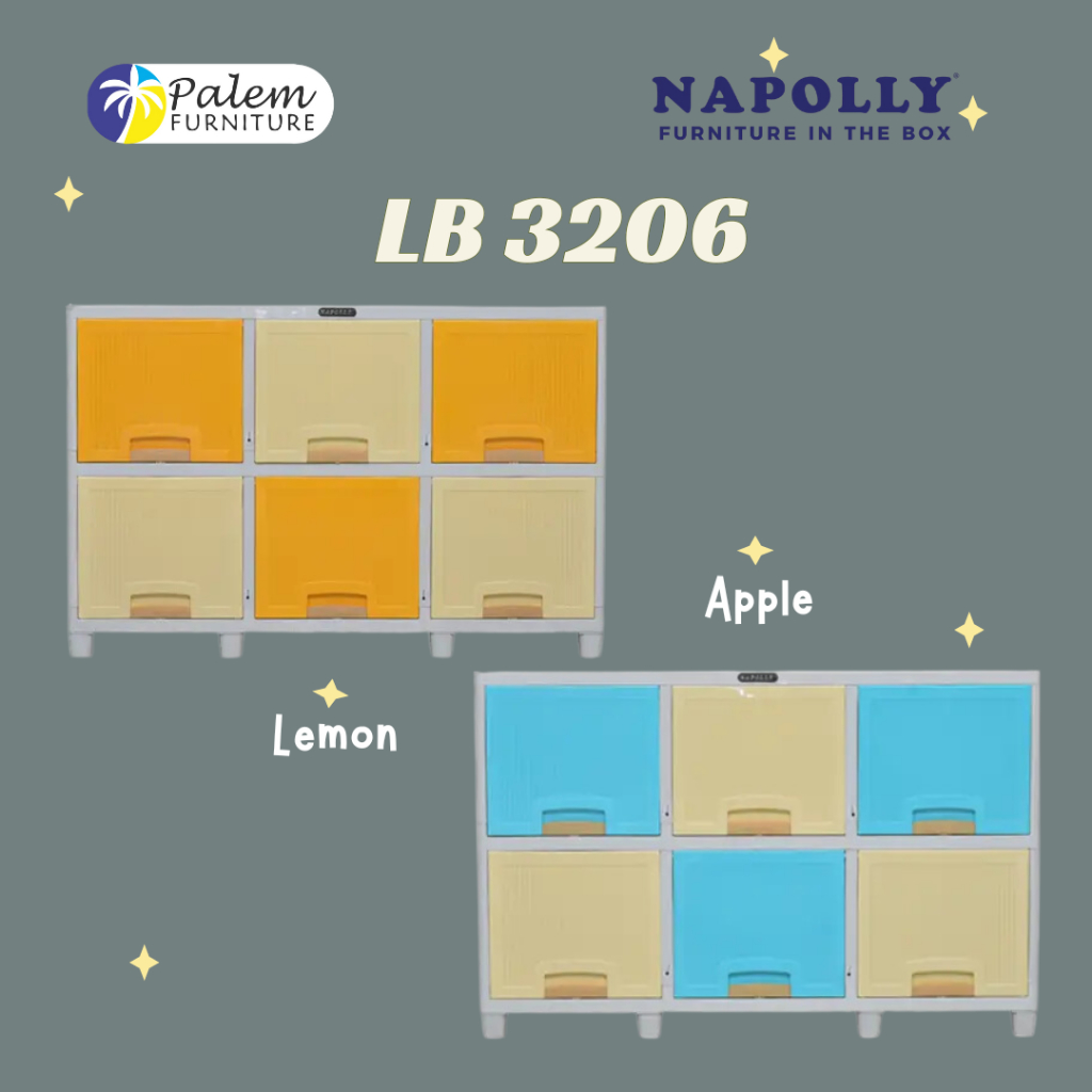 Jual LOCKER BOX NAPOLLY LB 3206 / LEMARI PAKAIAN PLASTIK 6 PINTU / LACI ...