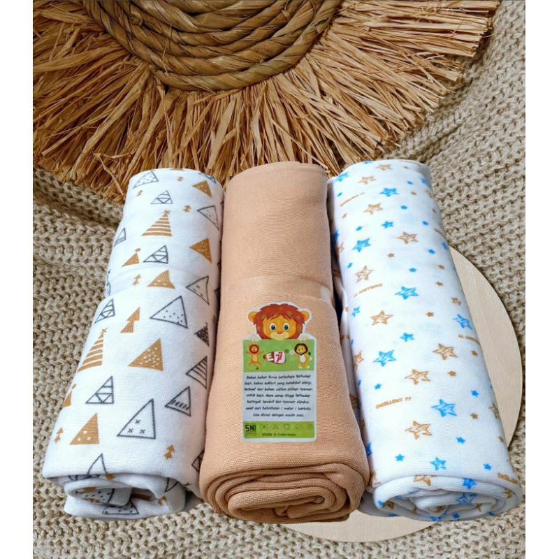 Jual (3 Pcs) Bedong Bayi SNI E77 115x90cm | Bedong Kaos Lembut 3 Fungsi ...