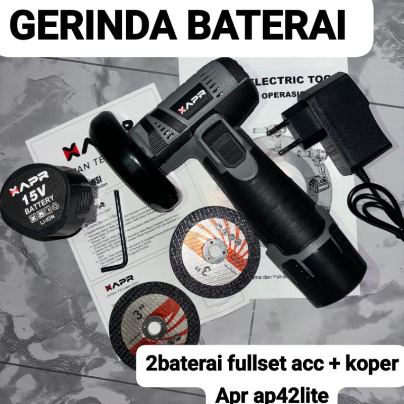 Jual APR gerinda baterai type AP42lite fullset accecoris 2baterai ...