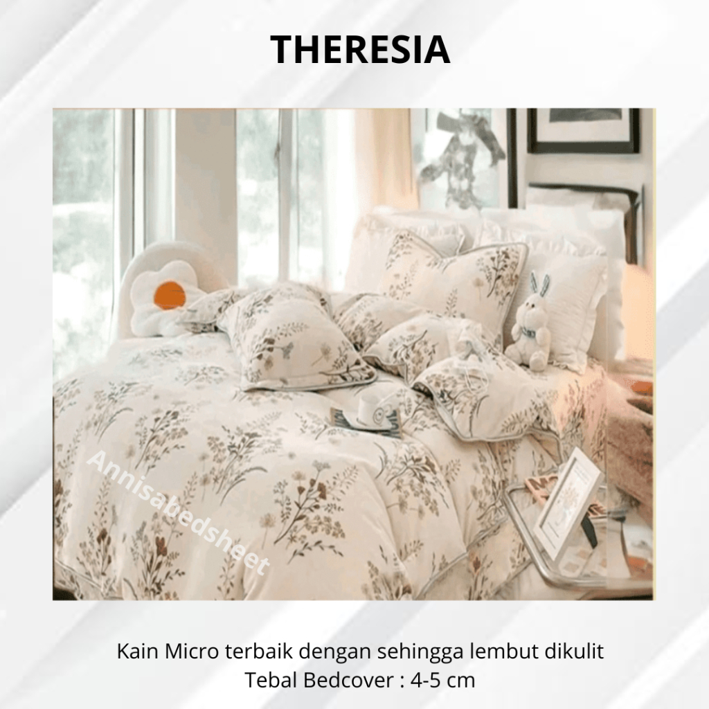 Jual Bed Cover Set Sprei Motif Theresia Bunga Putih Mix Coksu Uk 90 120 ...