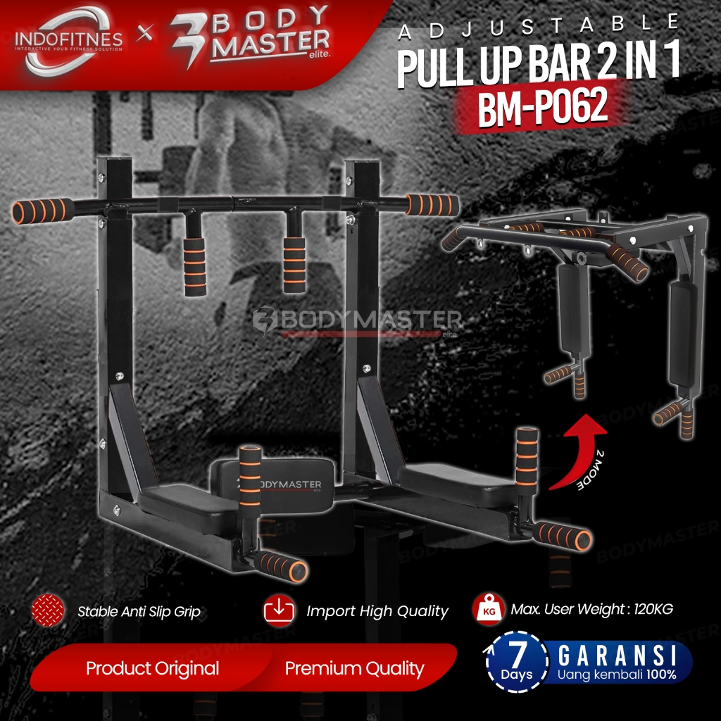 Jual BODYMASTER Adjustable Pull Up Bar BM-P062 Wall Mount Portable ...