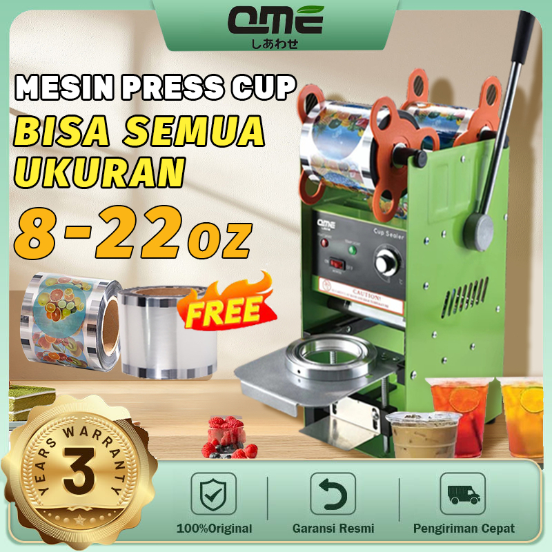 Jual QME Mesin Press Cup/Mesin Press Gelas Plastik Cup Sealer 8oz-22oz ...