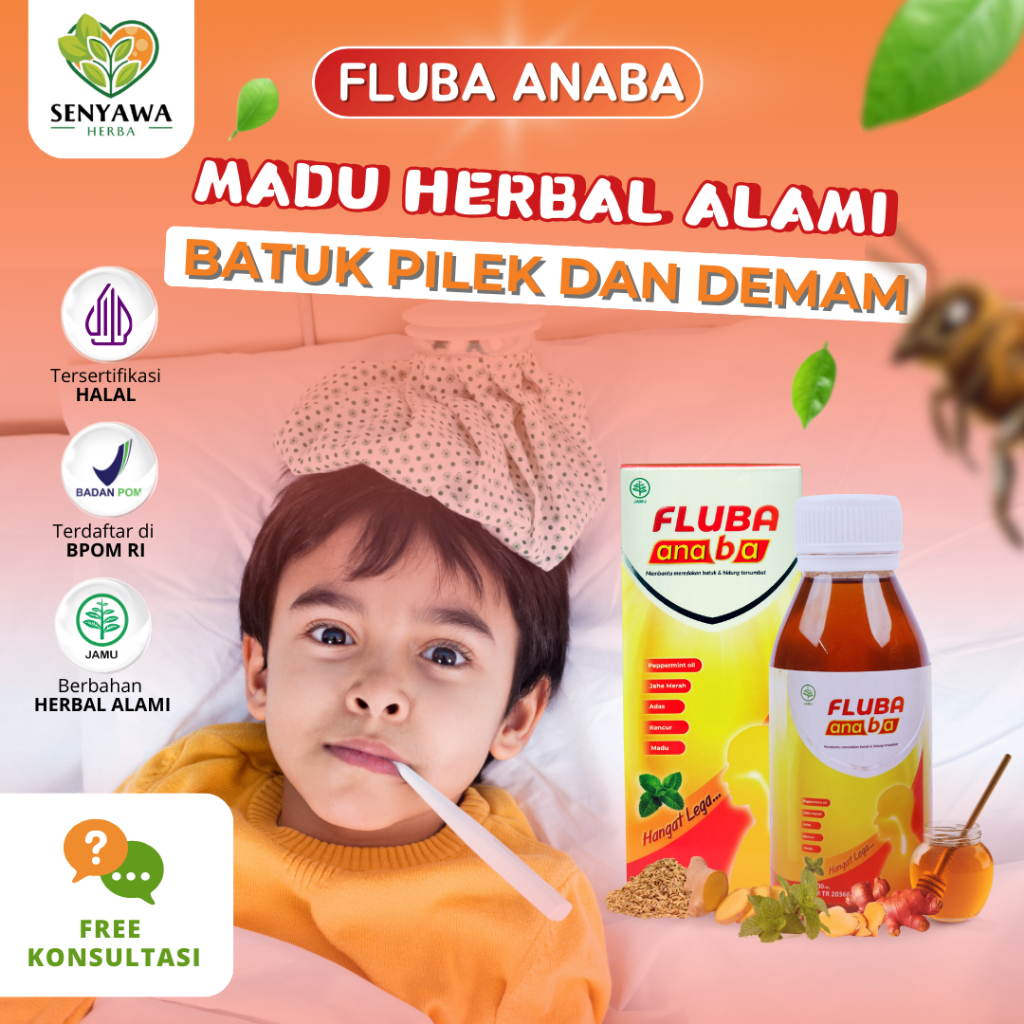 Jual FLUBA ANABA Madu Obat Herbal Alami Mengatasi Batuk Pilek dan Demam ...