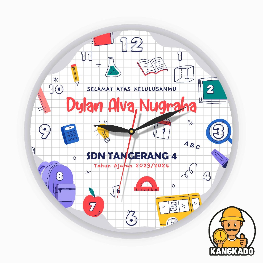 Jual JAM DINDING SOUVENIR KENAIKAN KELAS KADO WISUDA MEJA DUDUK CUSTOM ...