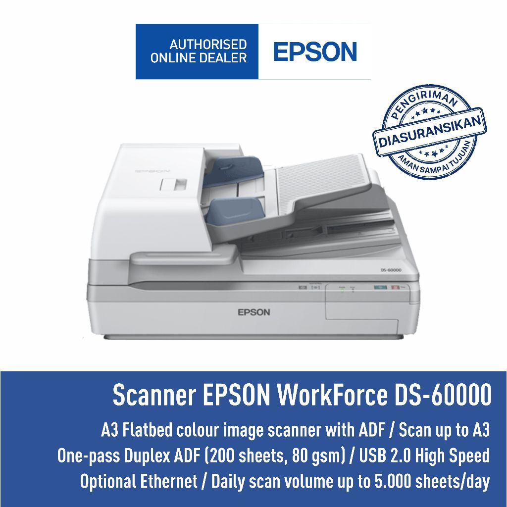 Jual Scanner EPSON DS-60000 EPSON DS60000 Scanner A3 Flatbed ADF OCR ...