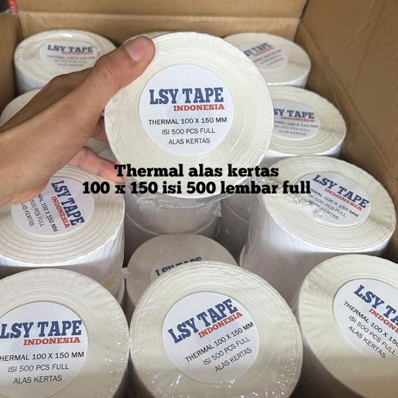 Jual stiker kertas label thermal / kertas barcode 100 x 150mm A6 isi ...