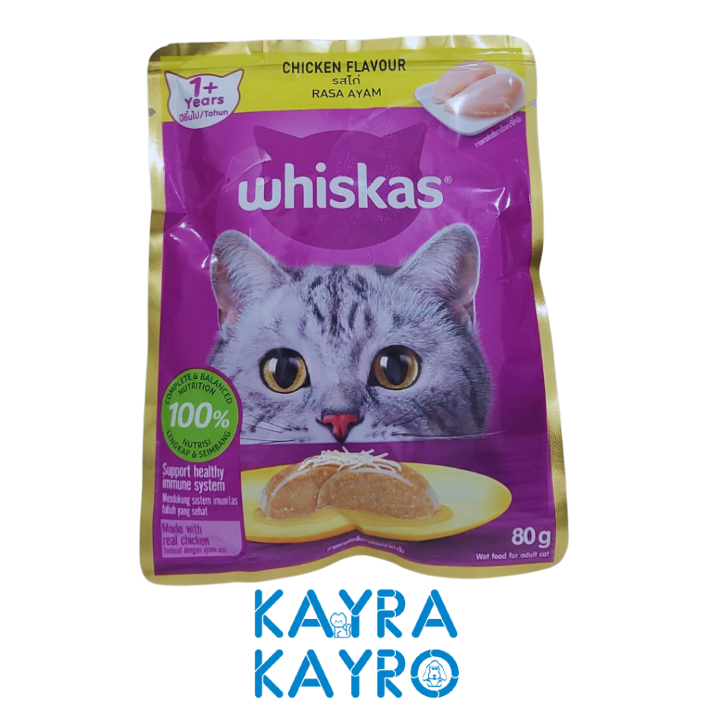 Jual Whiskas 1+ Adult Cat 80 gr Pouch - Snack/Treat/Camilan/Makanan ...