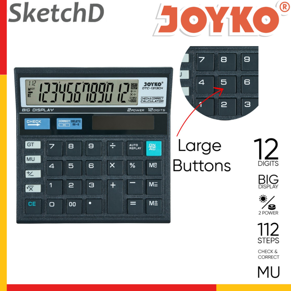 Jual Kalkulator sedang 12 digit Joyko Calculator CC 1313CH Check ...