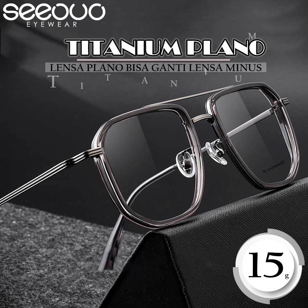 Jual Seeouo Frame Kacamata Model Aviator Stylish Elegan Titanium Light Frame Unisex Pria Wanita ...