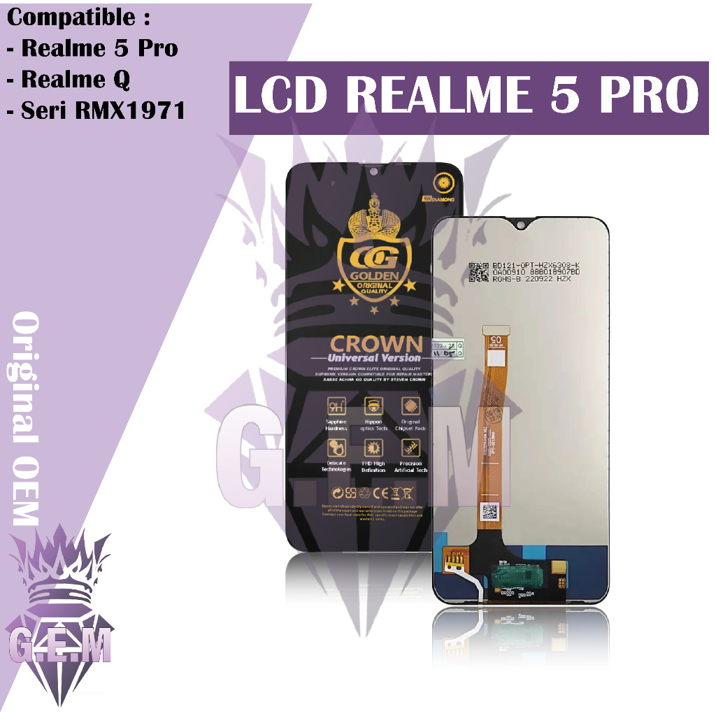Jual LCD TOUCHSCREEN REALME 5 PRO RMX1971 REALME Q FULLSET COMPLETE BIG ...