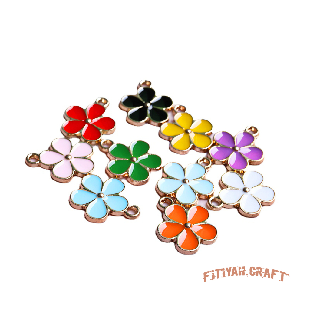 Jual Bunga Lima Kelopak Tepi Bulat Model Korea DIY Aksesoris Liontin ...