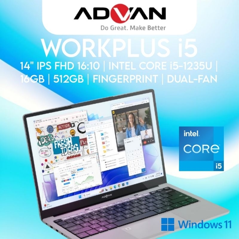 Jual Advan Workplus Core i5 Laptop Advan Workplus Intel Core i5-1235U ...