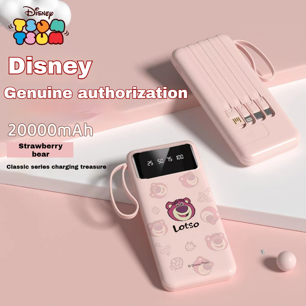 Jual Disney's new power bank 20000 mAh 20W high capacity with cable ...