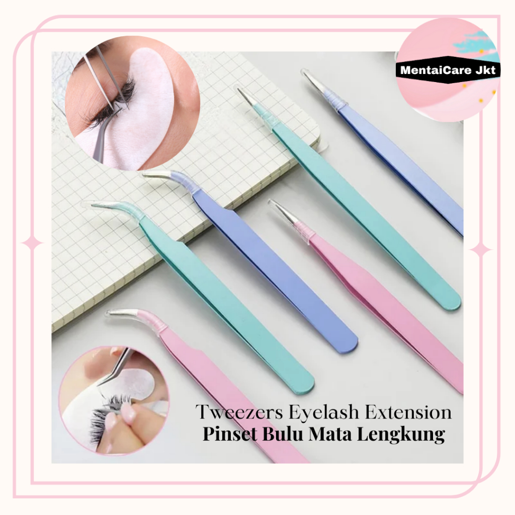 Jual Edgeless Pinset Sarang Burung Pinset Bulu Mata Palsu Warna Pinset Siku Lurus Bengkok ...