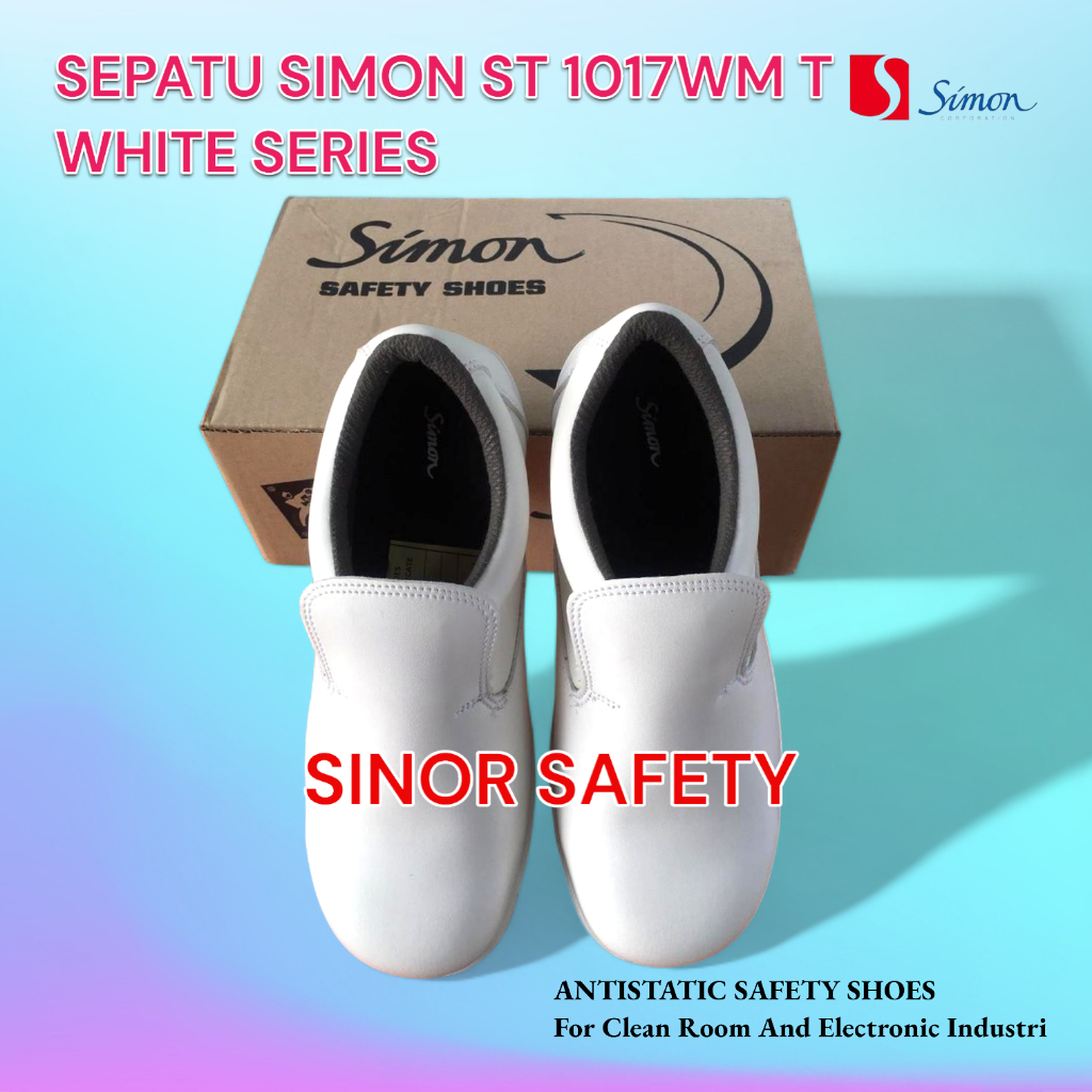 Jual Sepatu Safety Simon Shoes Type ST1017WMT White Antistatic Series ...