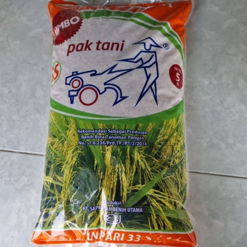 Jual Benih Padi Inpari 33 Jumbo Pak Tani 5kg exp 07/25 | Shopee Indonesia