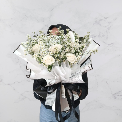 Jual Buket Bunga Fresh Mawar Size Medium Type Rose Vee | Shopee Indonesia