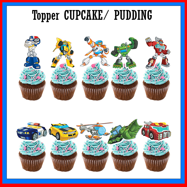 Jual Transformers Rescure Bot Topper Cupcake Birthday / Hiasan Kue ...