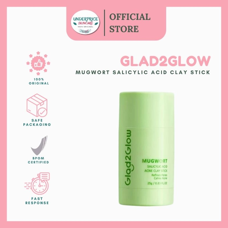 Jual Glad2Glow Mugwort Salicylic Acid Clay Stick | Shopee Indonesia
