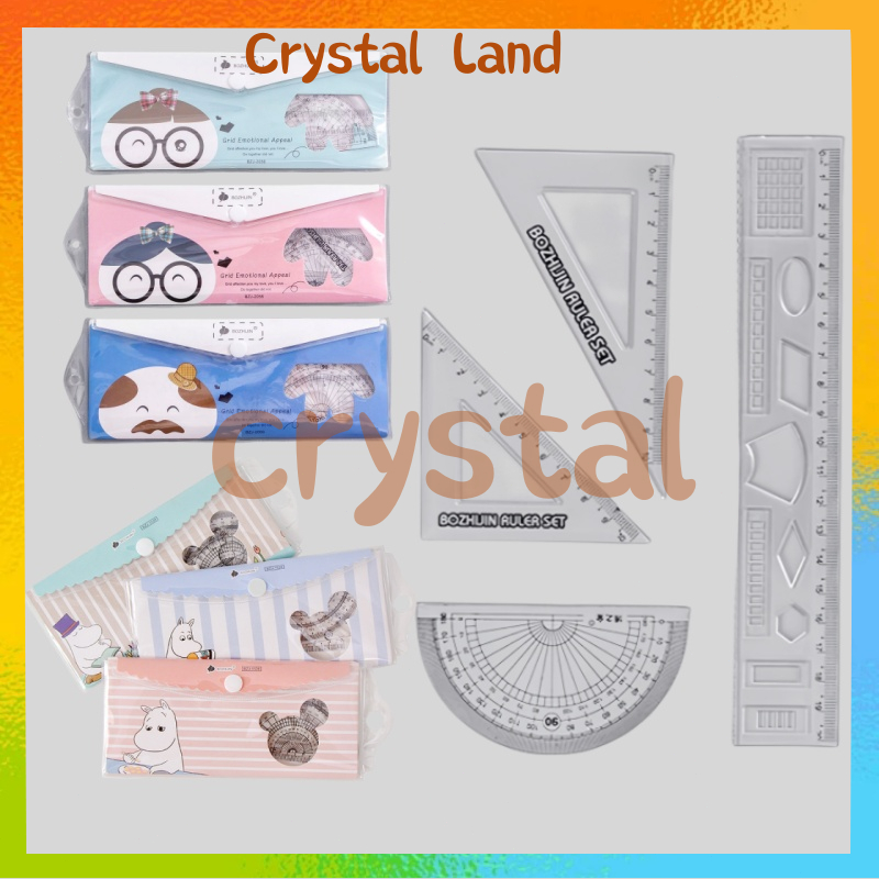 Jual Penggaris Set Isi 4Pcs / Penggaris Fancy / Penggaris Karakter ...