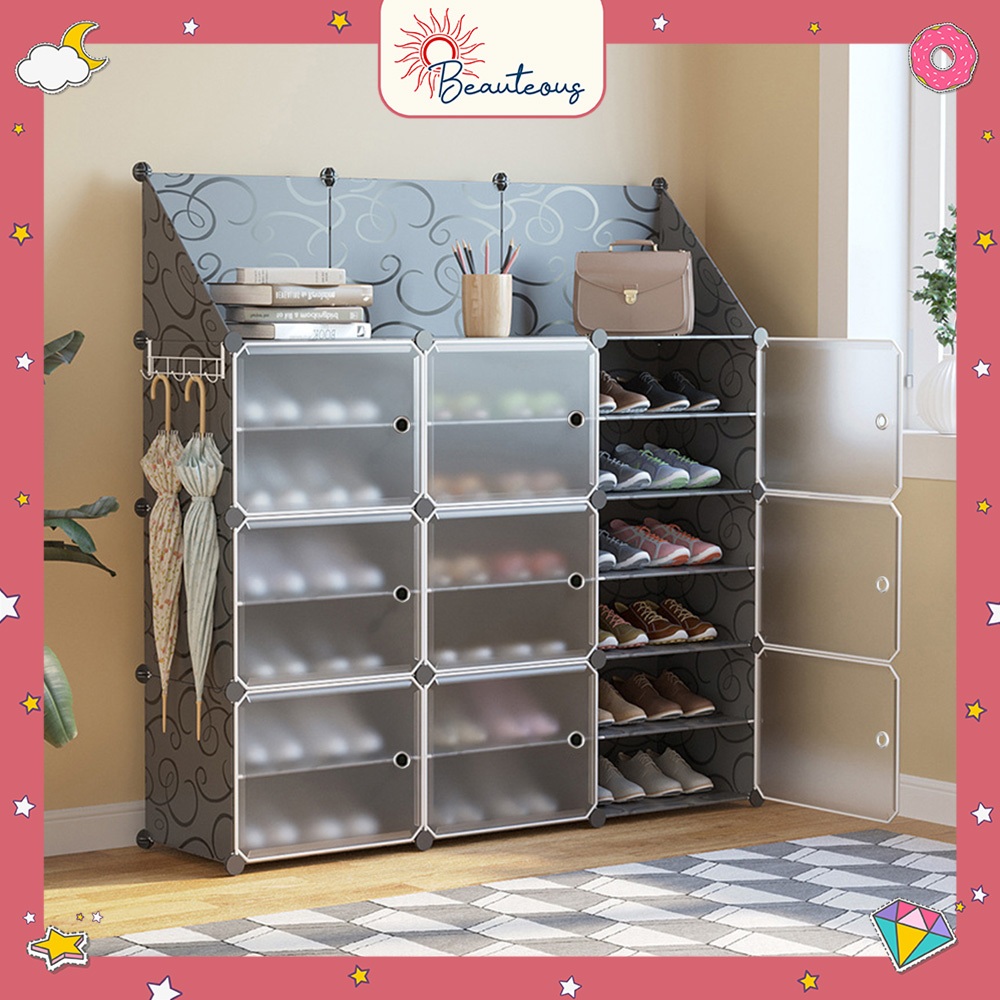 Jual Rak Penyimpanan Sepatu Tutup Anti Debu Box Shoes Rack Portable ...