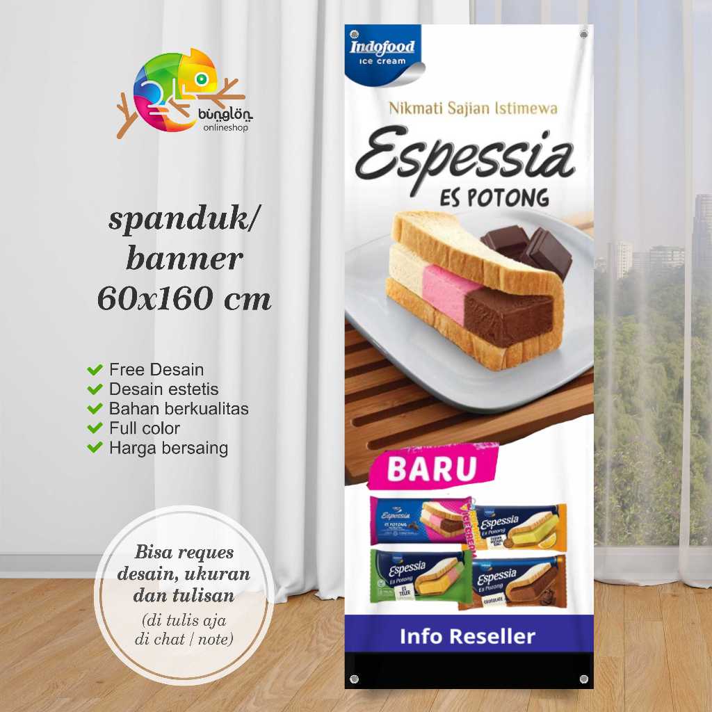 Jual Spanduk Banner Espessia Es Potong Custom Desain | Shopee Indonesia