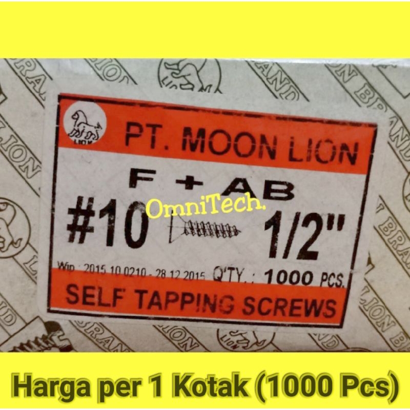 Jual Sekrup Tap Tapping Screw FAB FH Kepala Rata (+) Moon Lion 10x1/2 ...