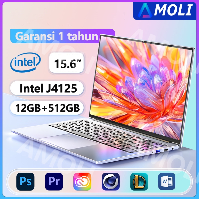 Jual AMOLI Laptop baru asli 15,6‘’ Layar IPS HD intel J4125 RAM 12GB ...