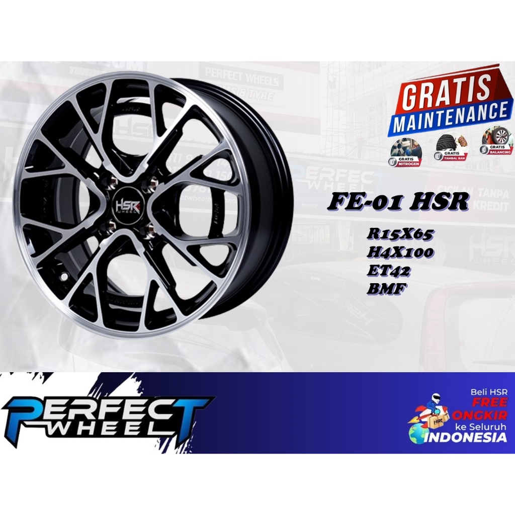 Jual Velg Mobil R15 Hsr FE-01 Baut 4X100 Lebar 65 Offset 42 Buat Brio ...