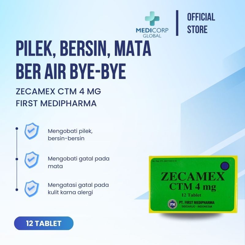 Jual Zecamex CTM obat pilek bersin hidung dan mata berair | Shopee ...