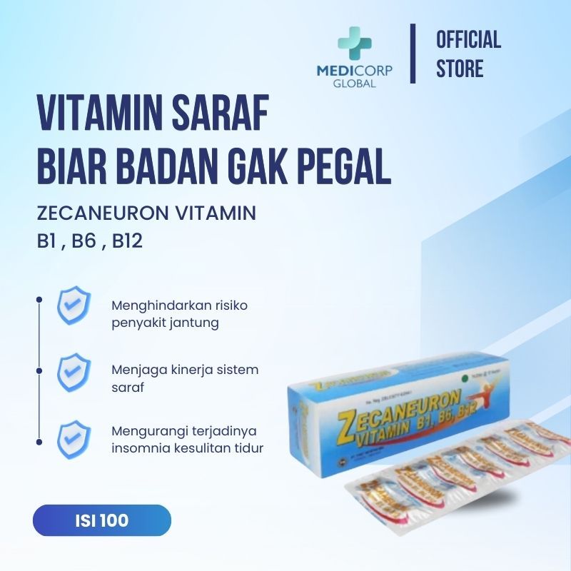Jual [MEDICORP] Zecaneuron vitamin B1 B6 B12 / B complex suplemen saraf ...
