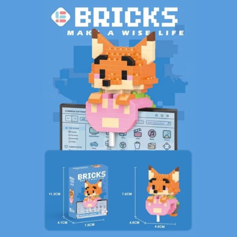 Jual Bricks Toys Karakter Kartun Balok Puzzle Mini Karakter Mainan Anak ...