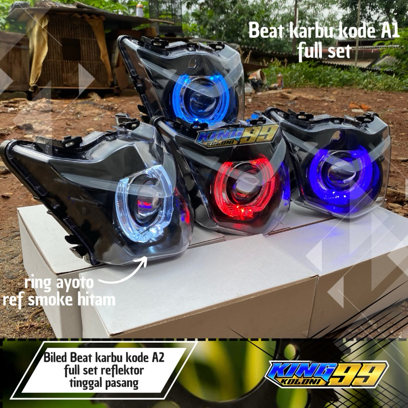 Jual Lampu led biled beat karbu A1 full set reflektor | Shopee Indonesia