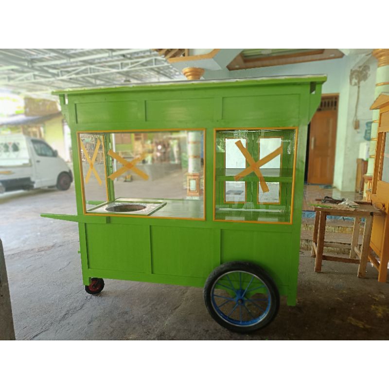Jual gerobak bubur ayam roda tiga full kaca | Shopee Indonesia
