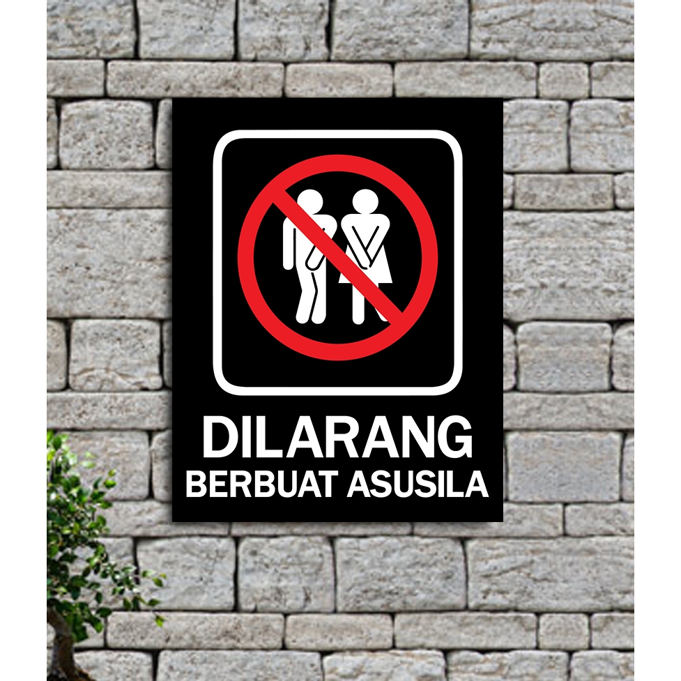 Jual Poster Kayu / Sign Himbauan Dilarangan Berbuat Asusila | Shopee ...