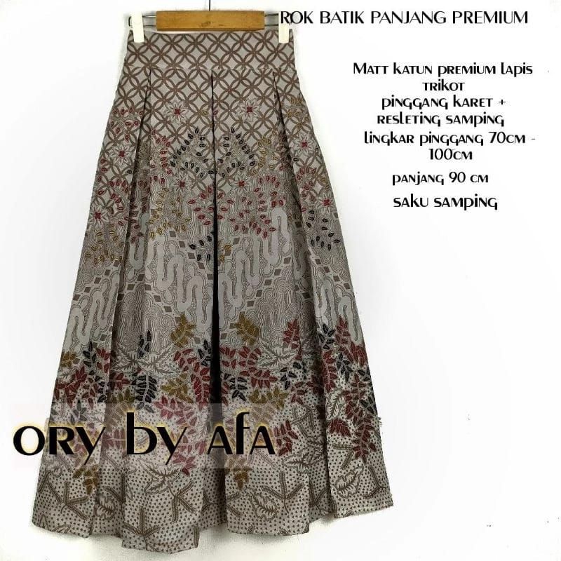 Jual ROK BATIK PANJANG PREMIUM LAPIS FURING/TRIKOT / ROK BATIK MODERN ...