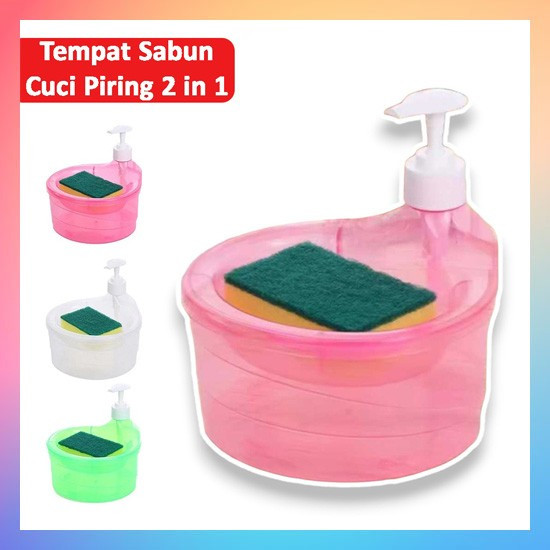 Jual Tempat Sabun Cuci Piring 2IN1 Free Spons 1000ml / Wadah Tempat ...