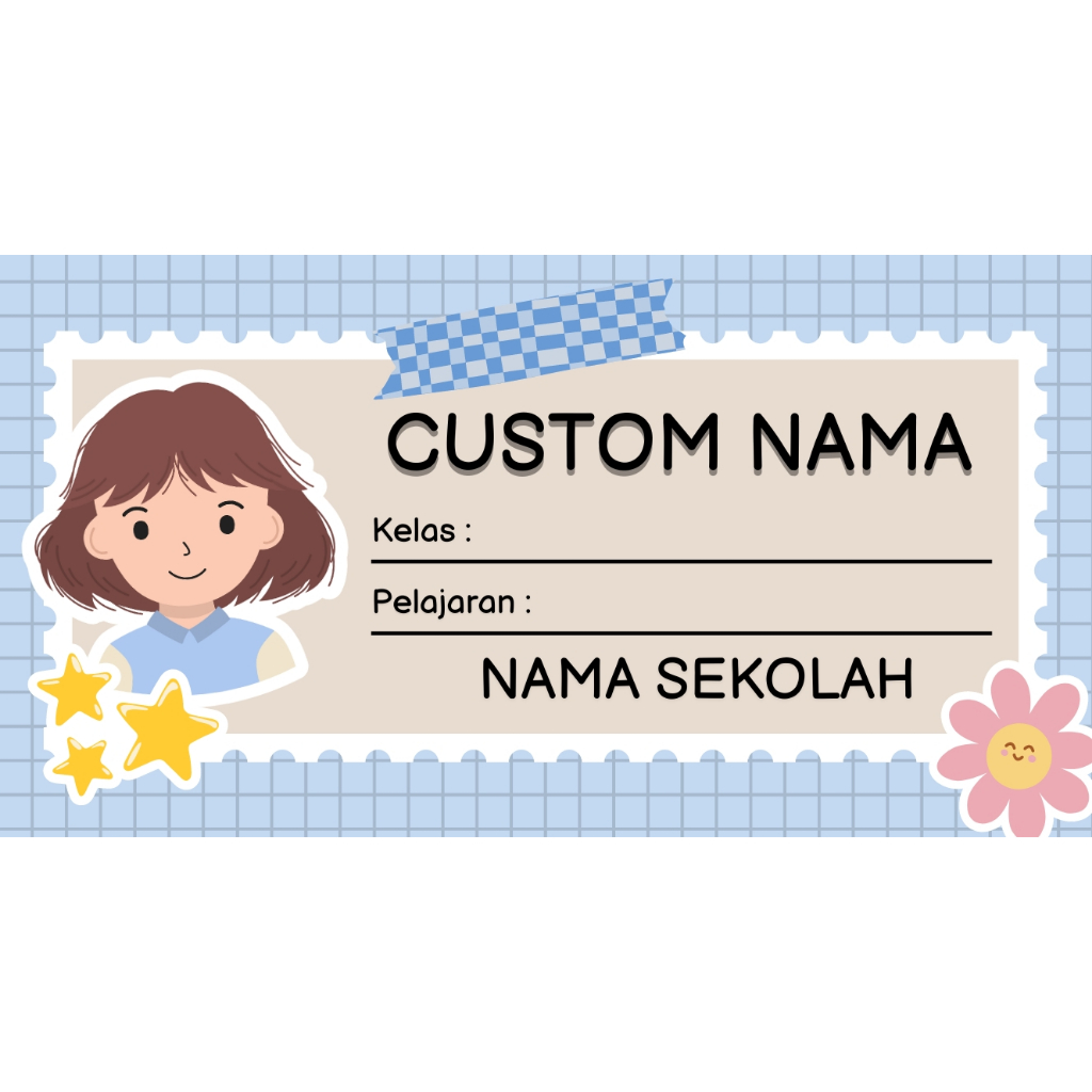 Jual 40 Pcs Stiker Label Nama Buku - Stiker Label Nama Buku Pelajaran ...
