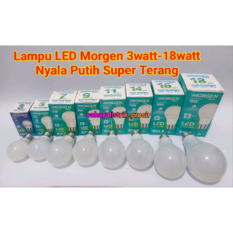 Jual Lampu Led Morgen 3w 5w 7w 9w 11w 14w 16w 18w Led Bulat/Bohlam Lampu, Garansi | Shopee Indonesia