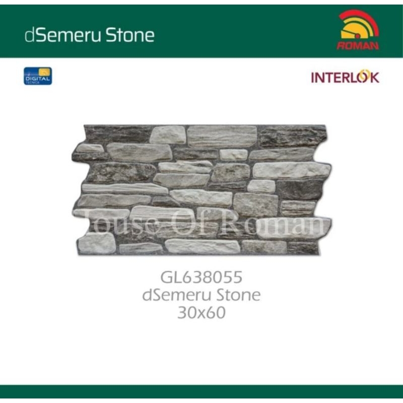 Jual Roman Keramik Interlok GL638055 dSemeru Stone 60x30 / keramik batu ...