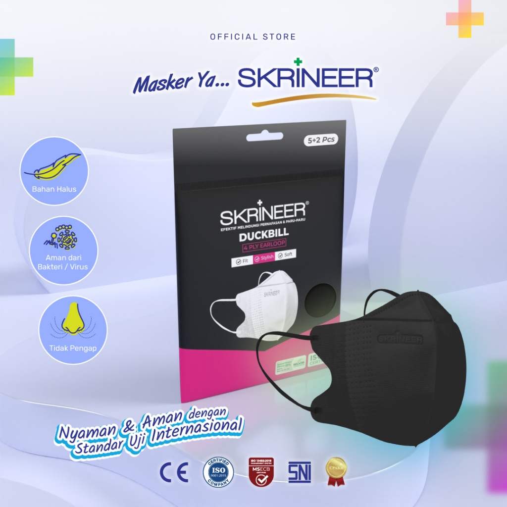 Jual Skrineer Masker Duckbill Black Pink 4ply Earloop 5+2'S | Shopee ...