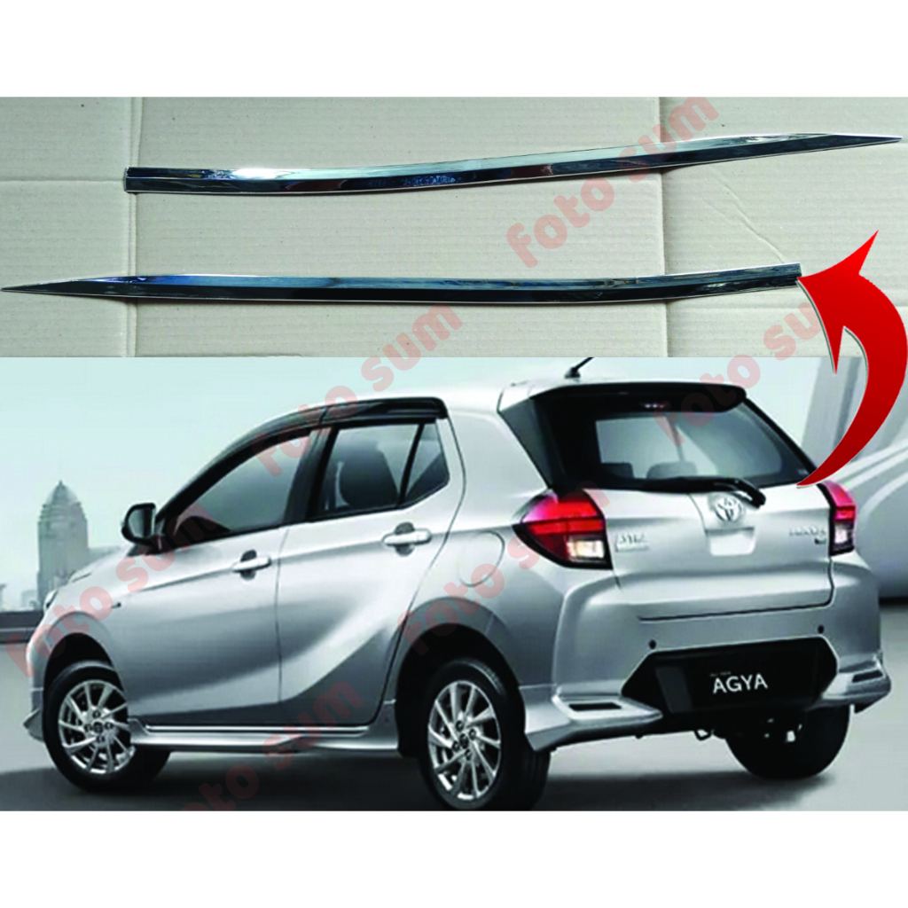 Jual list kaca belakang mobil Agya Ayla 2024 2025 chrome | Shopee Indonesia