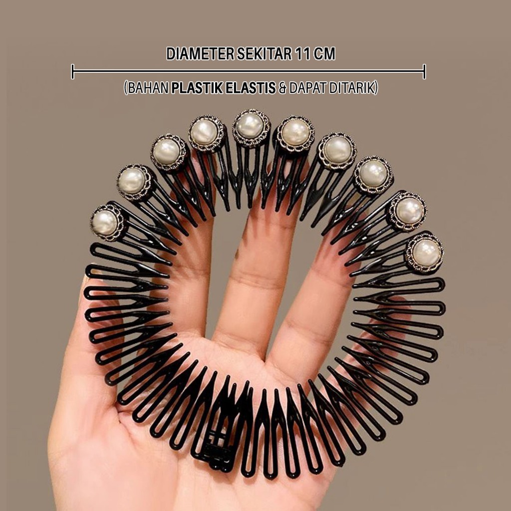 Jual Bando plastik sisir rambut jepit simple fleksibel elastis ...