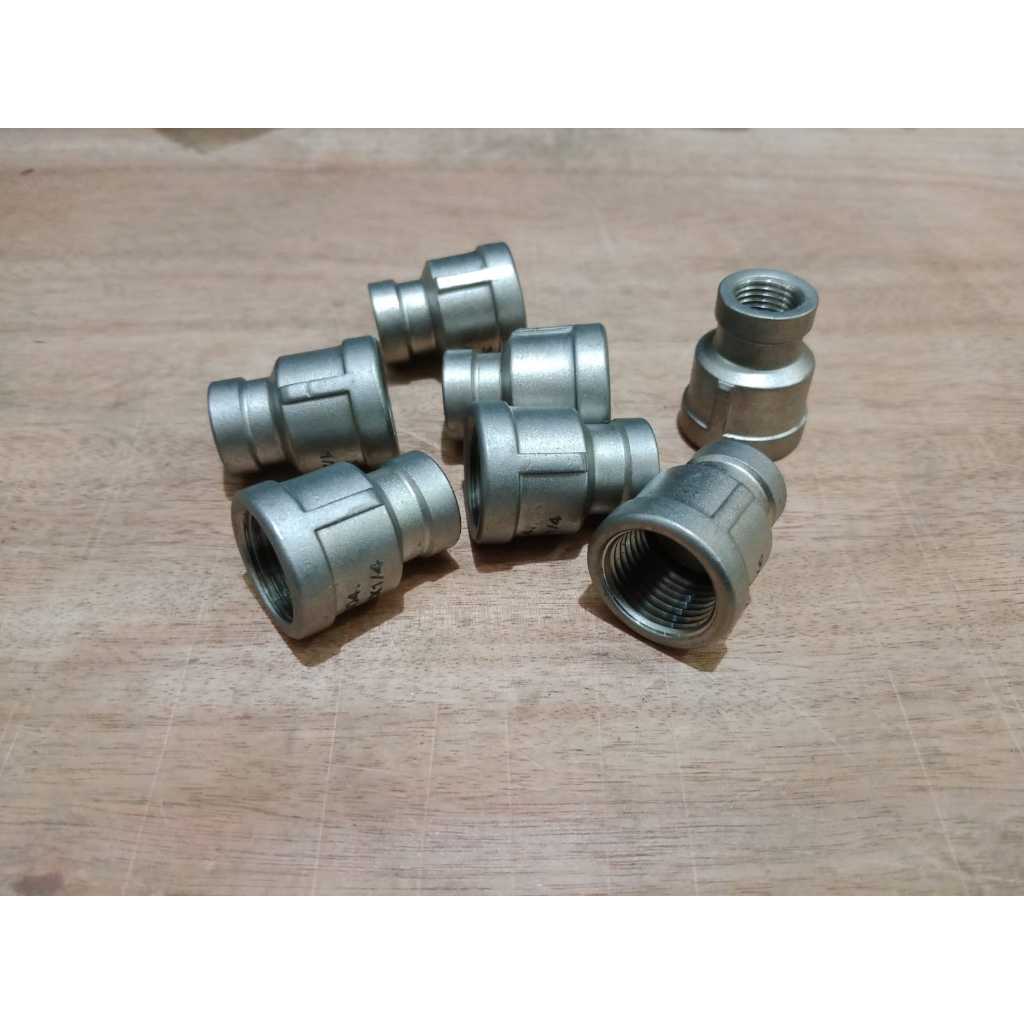 Jual Reducer Sok Drat Dalam Stainless SS304 1/4" x 1/8" Vlok Sok Over ...